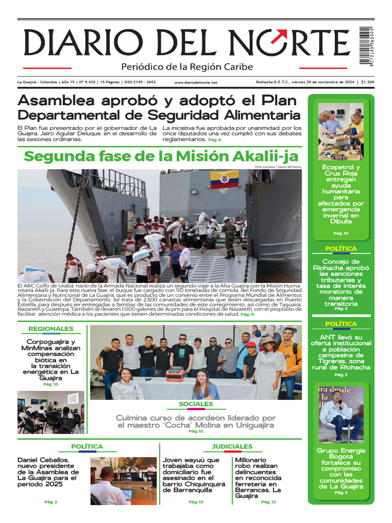 Diario Del Norte 29 de Noviembre de 2024 | PDF | Diccionario | Escuelas