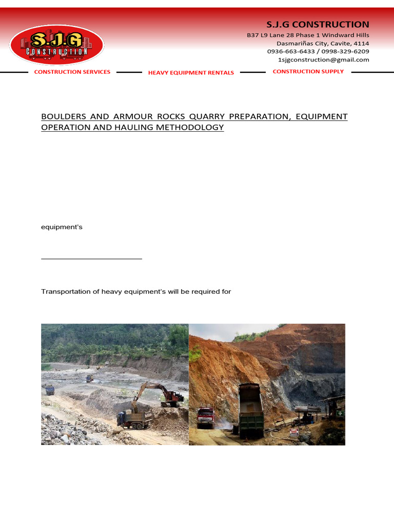 Quarry Operations & Equipment Guide | PDF | Personal Protective ...