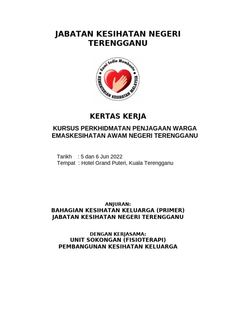 Kursus Warga Emas JKNT | PDF