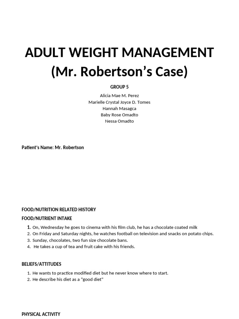 2.0 Adult Weight Management | PDF | Dieting | Calorie