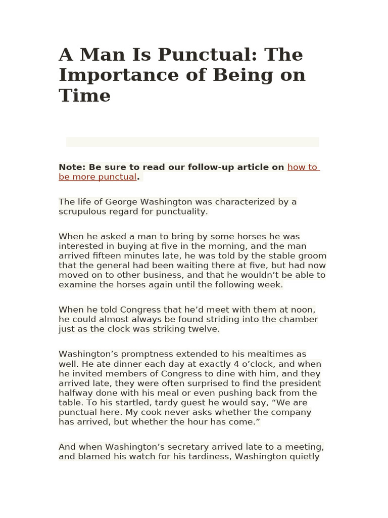 A Man is Punctual | PDF