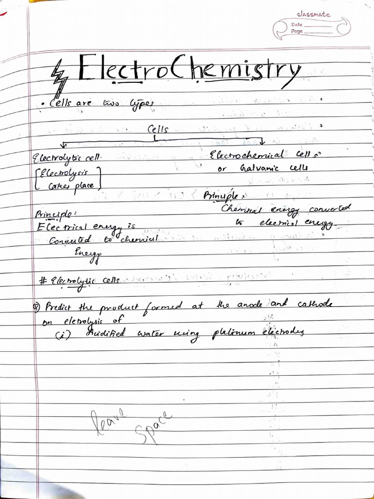 electrochemistry Notes | PDF