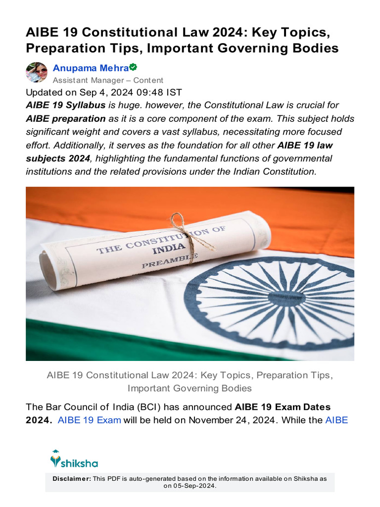 AIBE Guide | PDF | Legislature | Citizenship