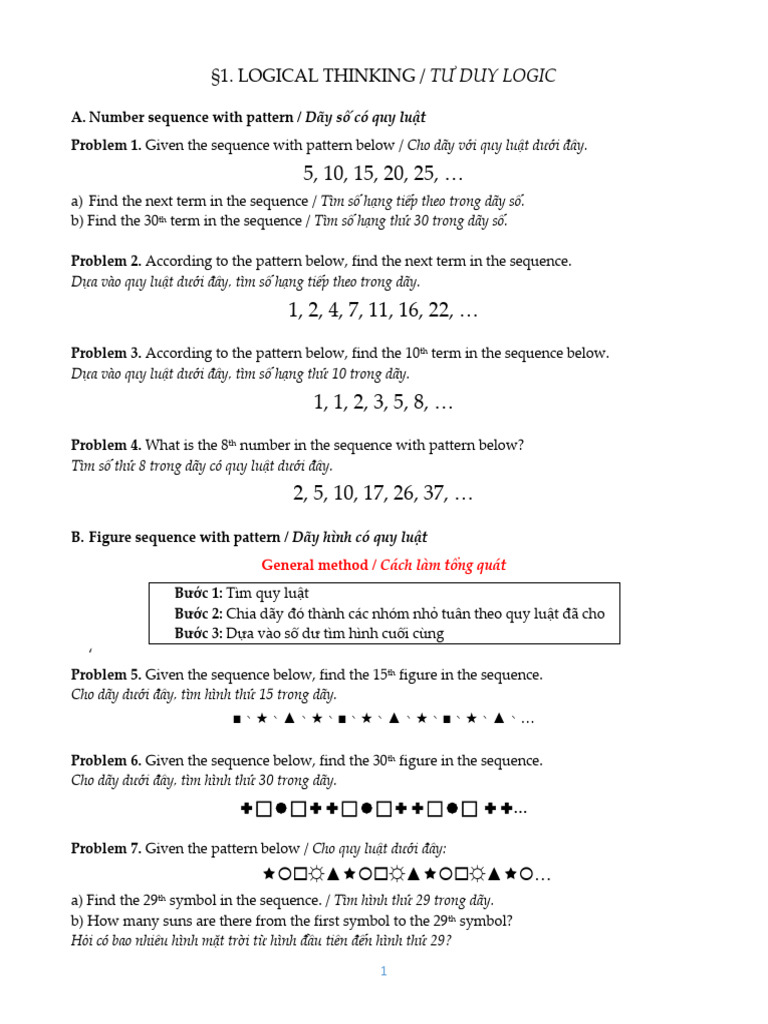 Lesson 1. Logical Thinking | PDF