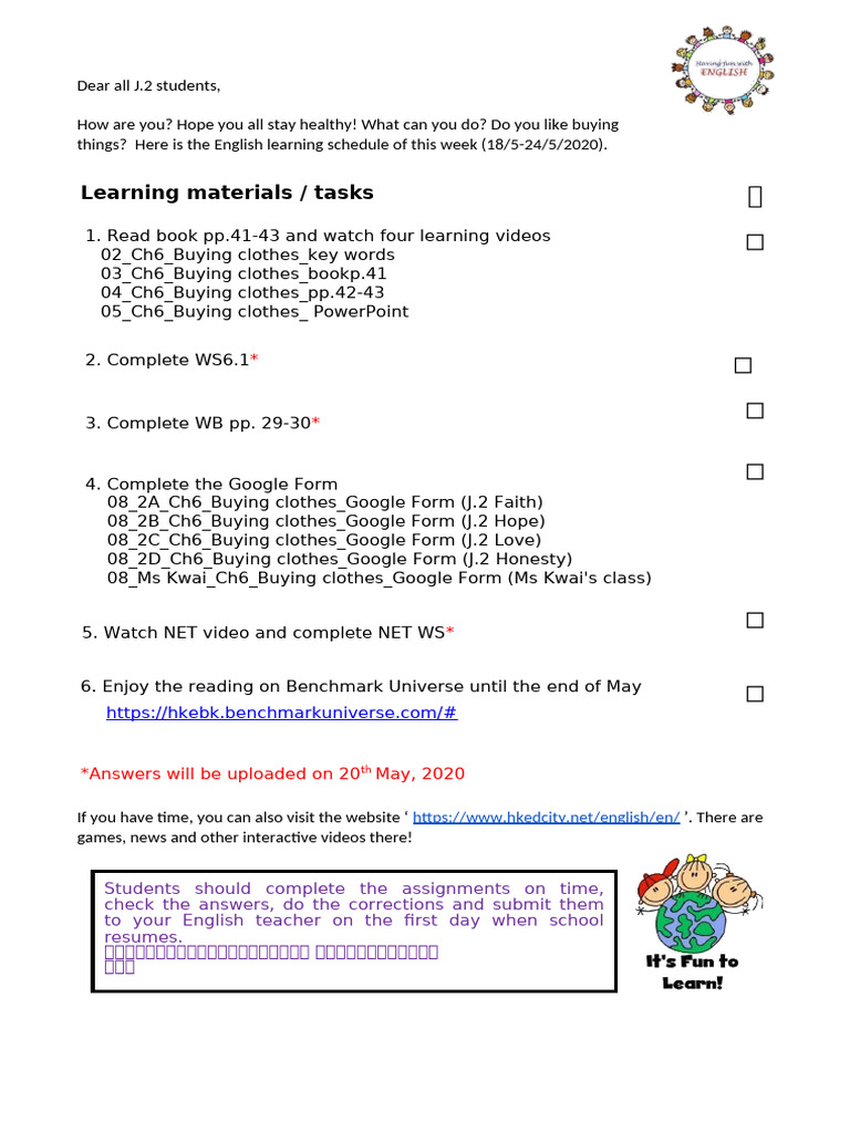 01 Ch6 Buying Clothes Learning Guide | PDF