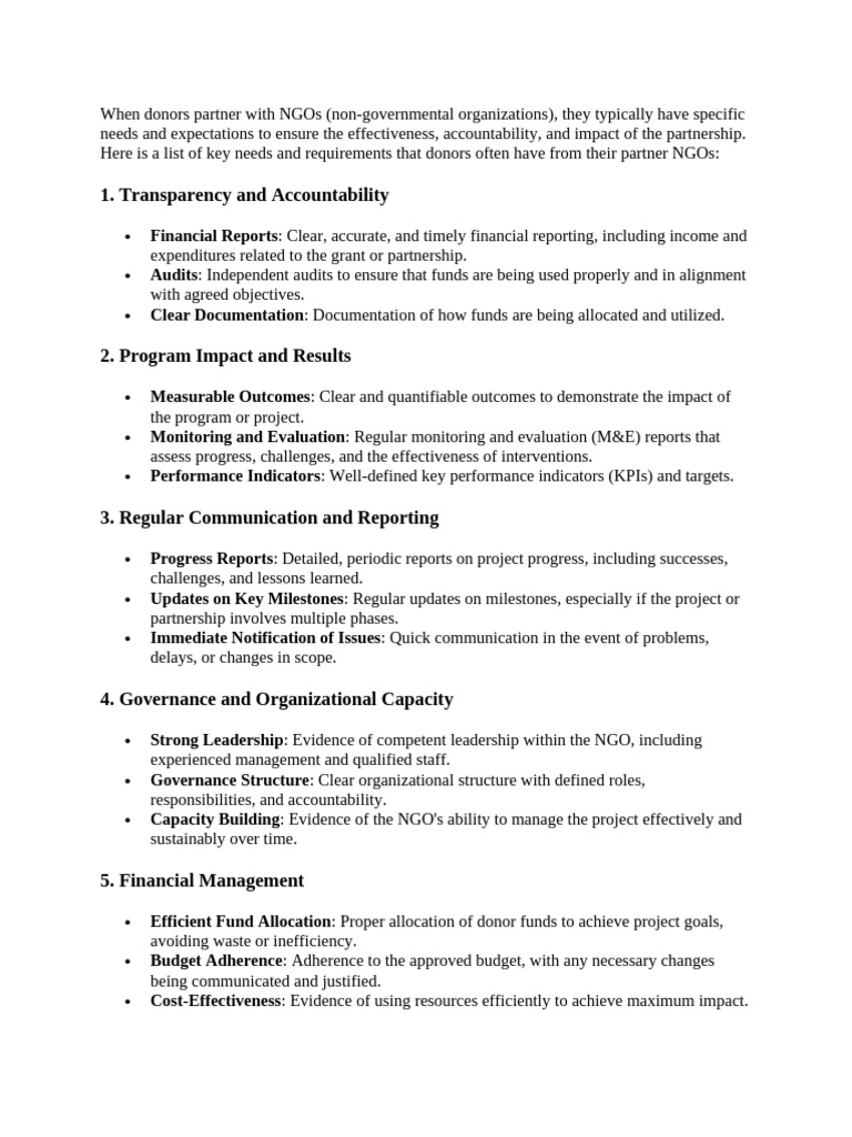 When Donors Partner With NGOs | PDF | Human Resources | Non ...