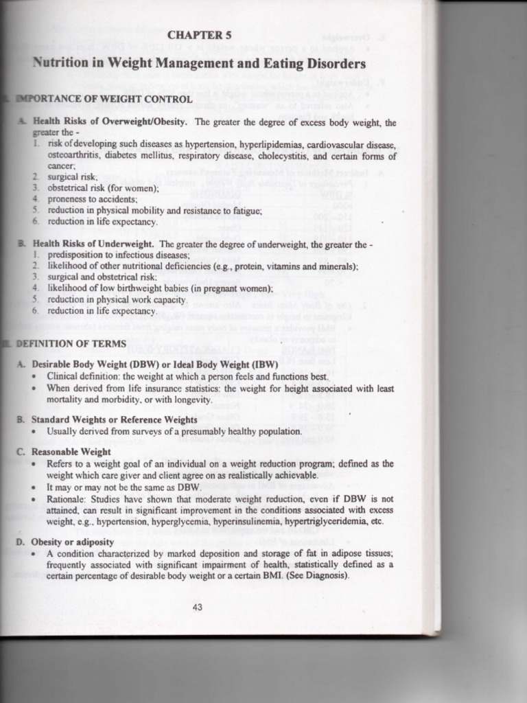 Nutrition in Weight Management | PDF