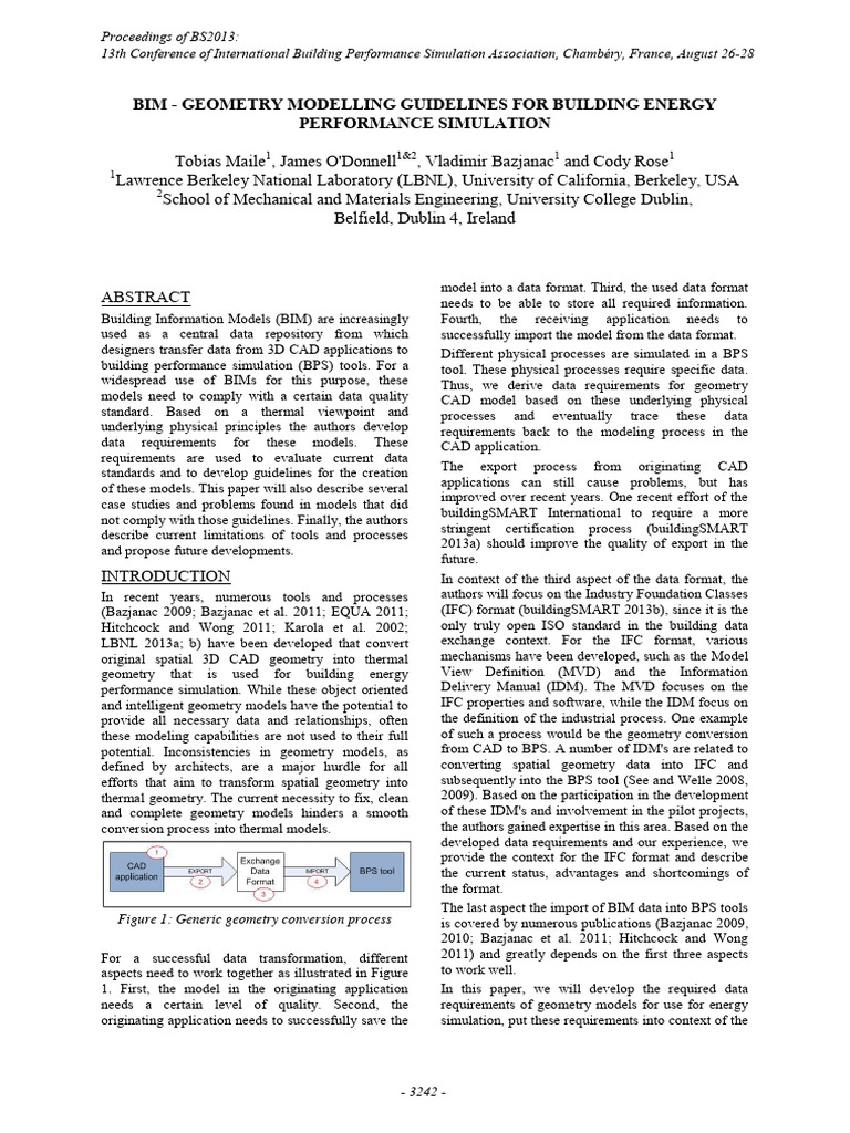 2013 - Maile - BIM Geometry Modelling Guidelines For Building Energy ...