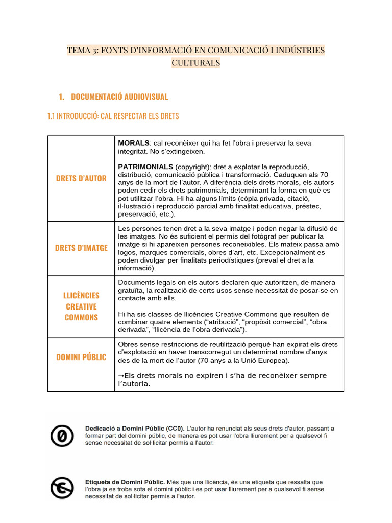 Tema 3 - Fonts D'informació en Comunicació I Indústries Culturals | PDF