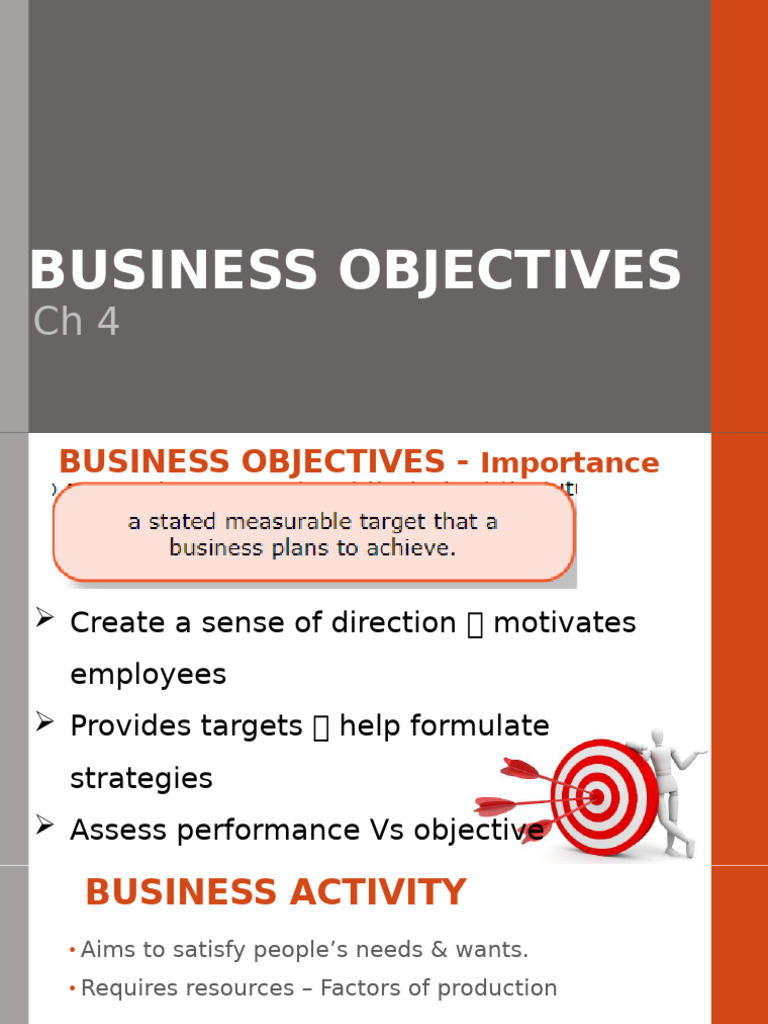 CH 4 Business Objectives | PDF | Profit (Economics) | Corporate Social ...