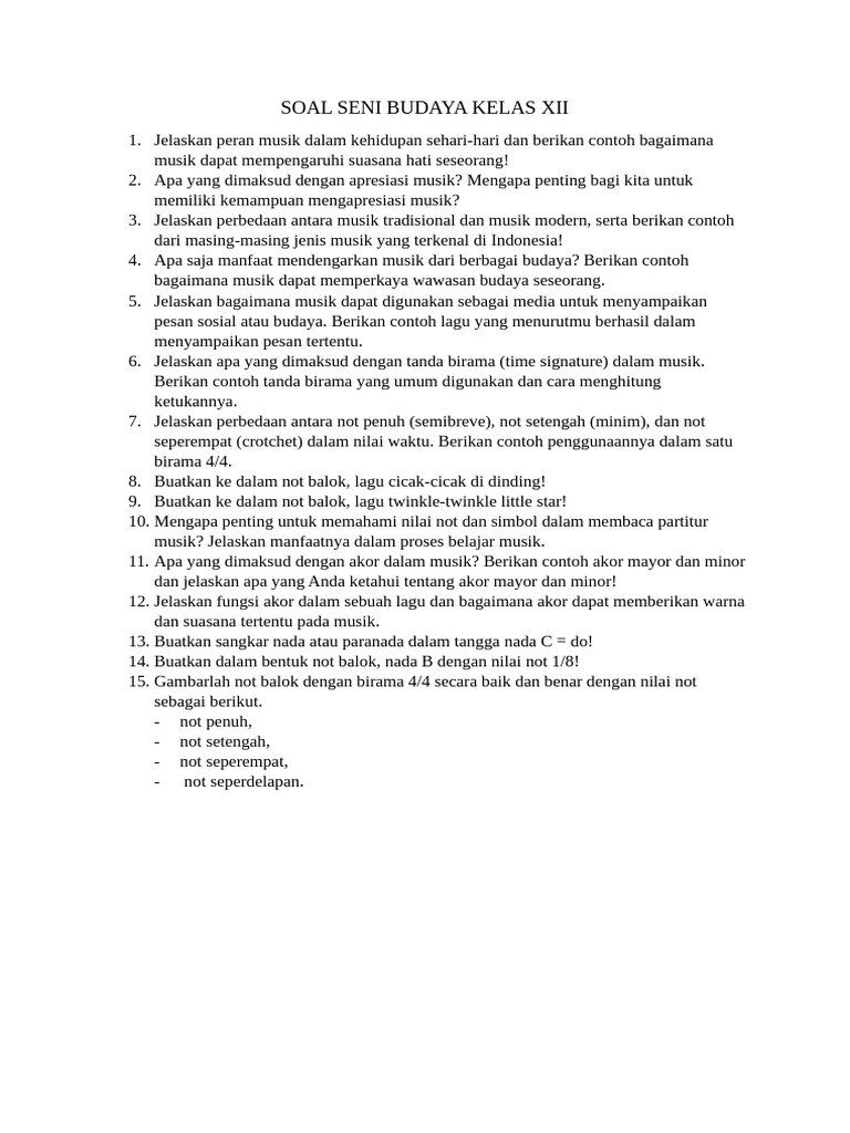 Soal Esay Kelas XII | PDF