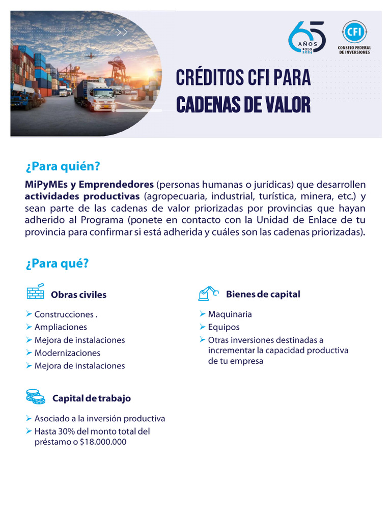Creditos CFI Cadenas de Valor | PDF