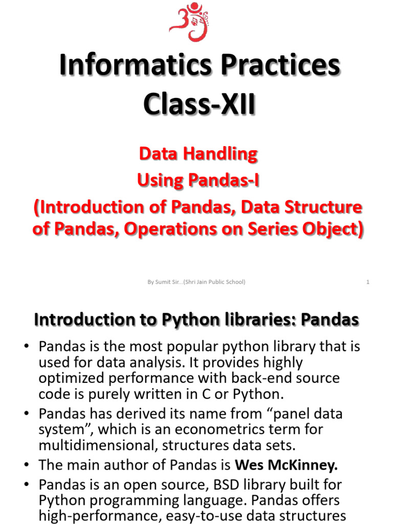 Pandas_1_Series | PDF | Computer Programming | Computing Pandas_1_Series | PDF | Computer Programming | Computing
