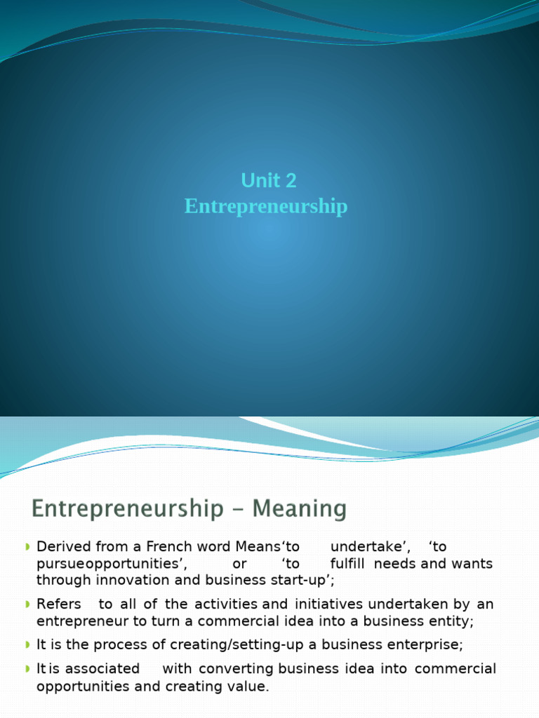 Revised Unit 2 Entrepreneurship | PDF | Entrepreneurship | Economies