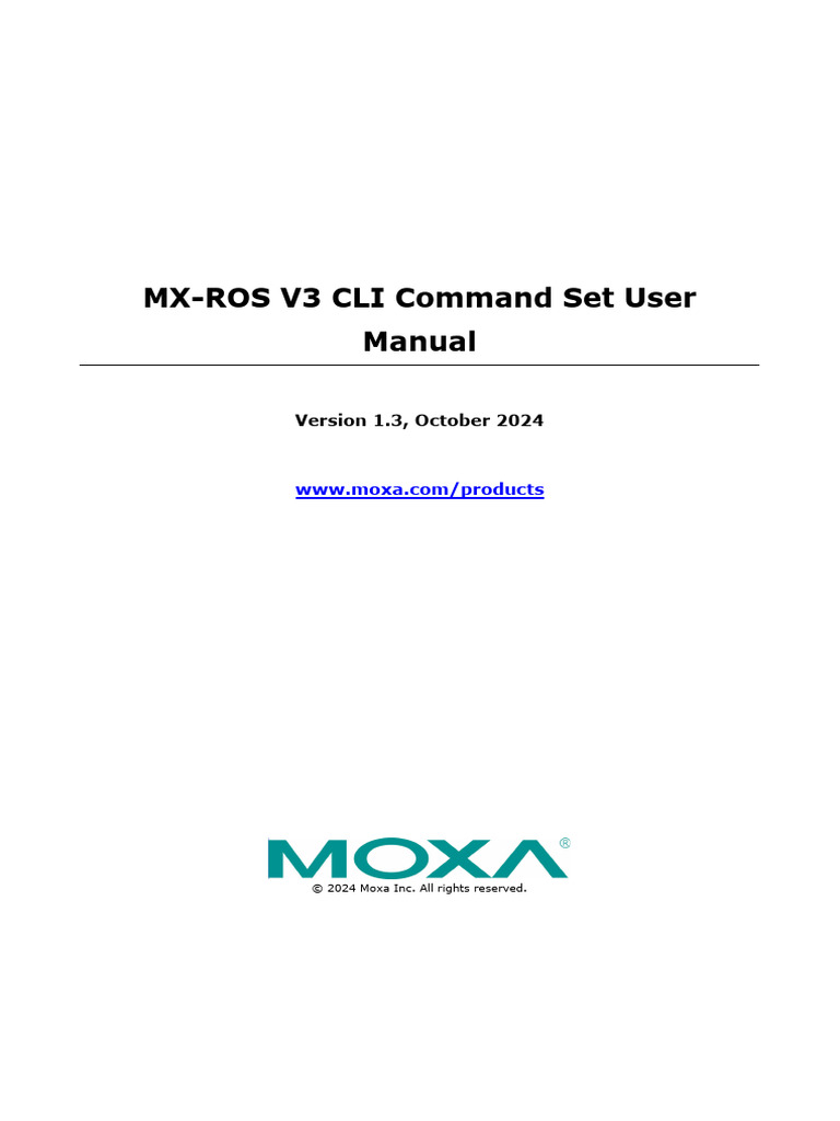 3 - Moxa Cli Manual For MX Ros v3 Manual v1.3 | PDF | Command Line Interface | Computer File