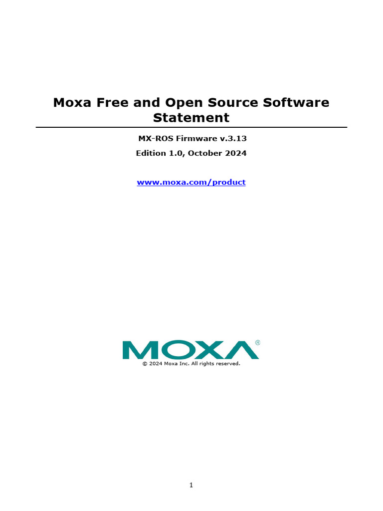 3_moxa-foss-statement-for-mx-ros-products-declaration-v3.13 | PDF | Gnu | Free Software