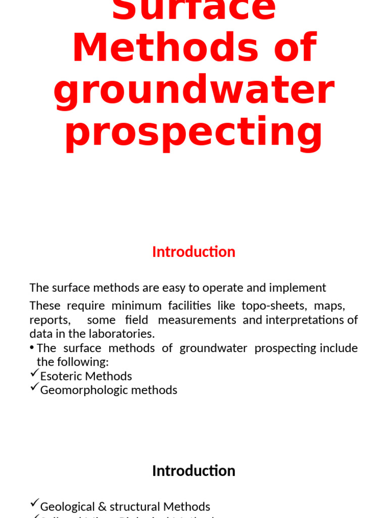 Lecture 2-Surface Geological Methods | PDF | Stream | Groundwater