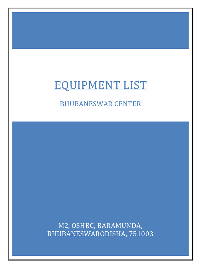 BBSR EQUIPMENTS LIST | PDF