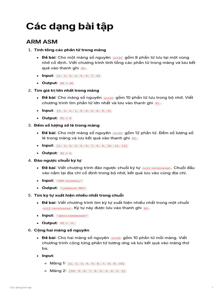 đề bài VXL | PDF