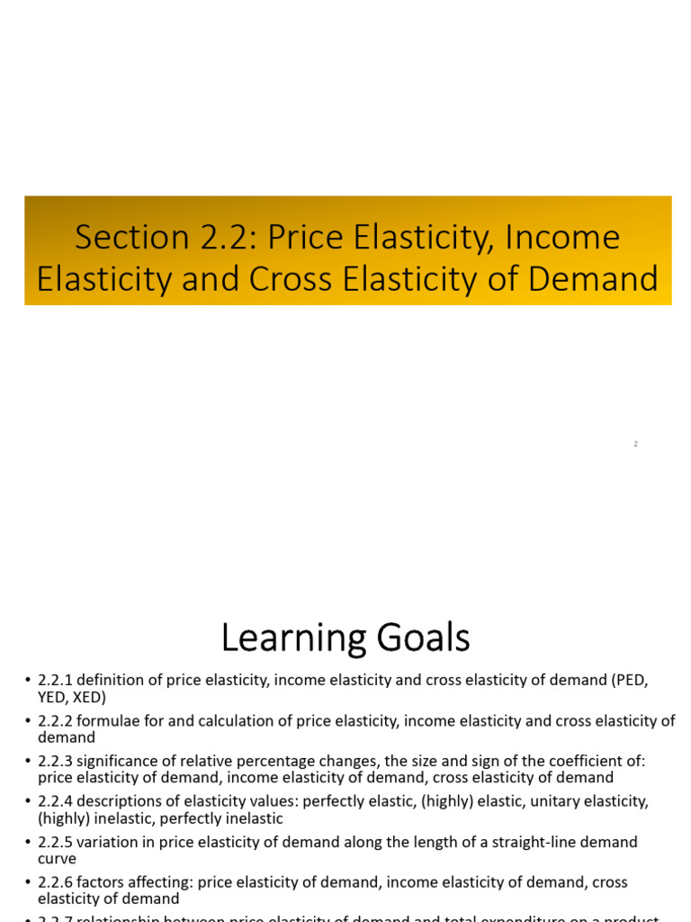 Section 2.2 PPT Part 1 | PDF | Elasticity (Economics) | Demand