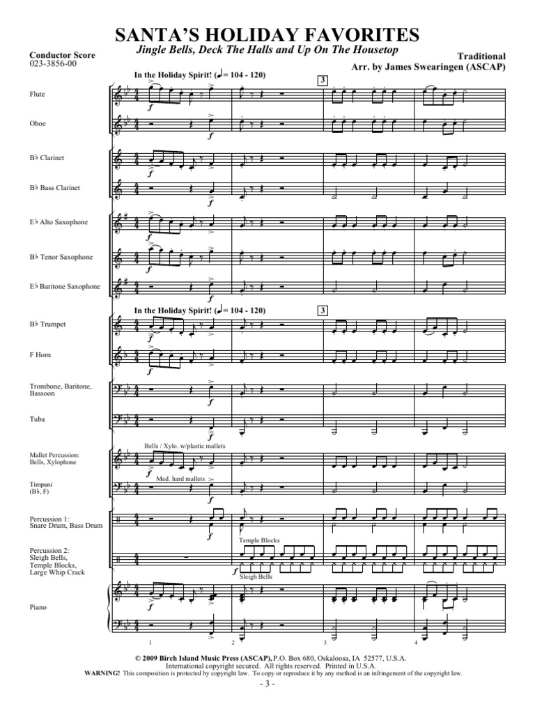 Santa's Holiday Favorites Score | PDF | Musical Instruments | Music ...