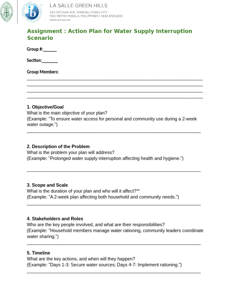 Water Outage Action Plan Guide | PDF | Risk | Risk Management