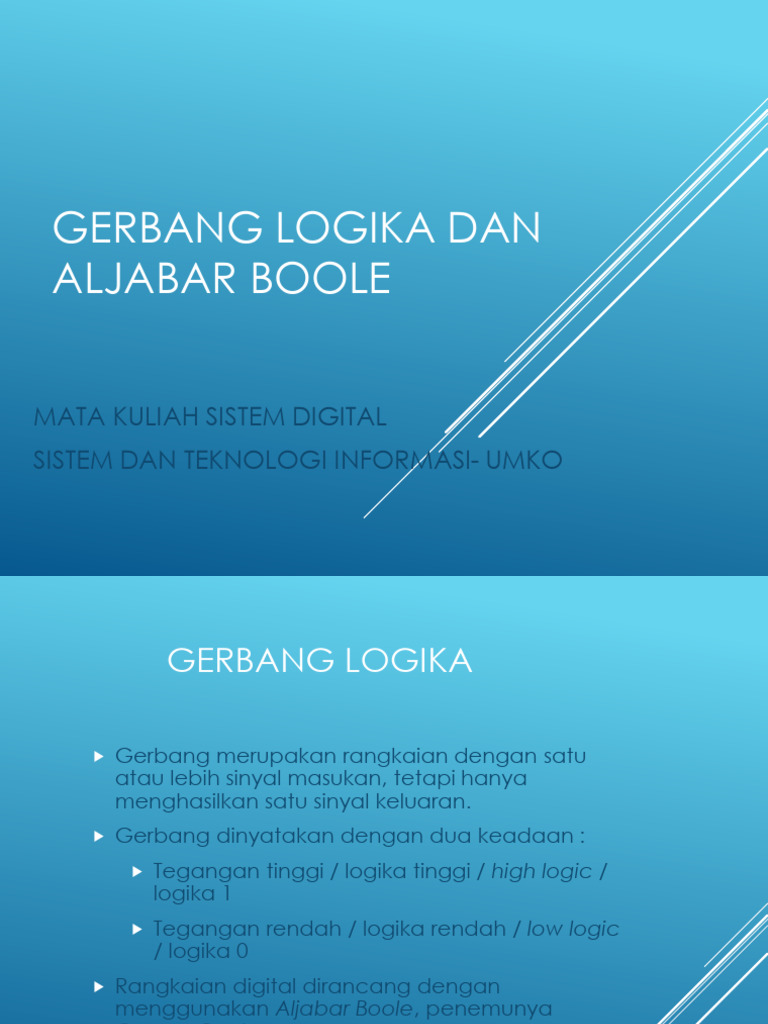 Gerbang Logika dan Aljabar Boole Dasar | PDF