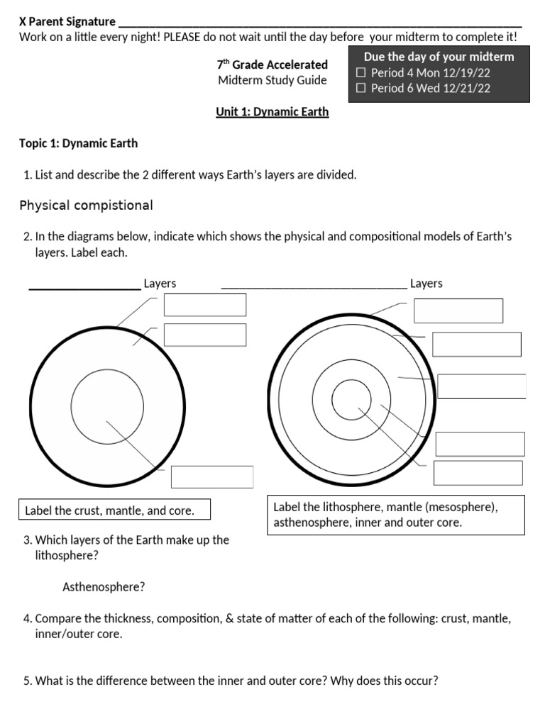7th Grade Accelerated Science Midterm Study Guide (AutoRecovered) | PDF ...