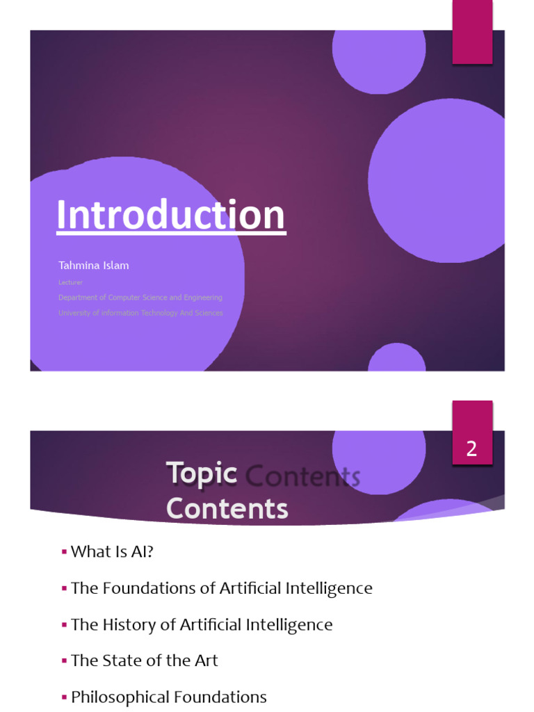 Topic - 1 (Introduction to AI) | PDF | Artificial Intelligence ...