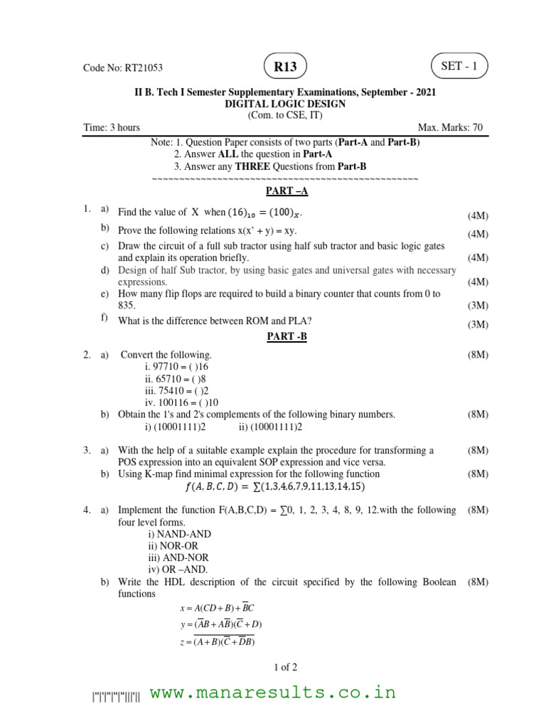 DLD Jnu Question Paper 3 | PDF | Computer Programming | Computing