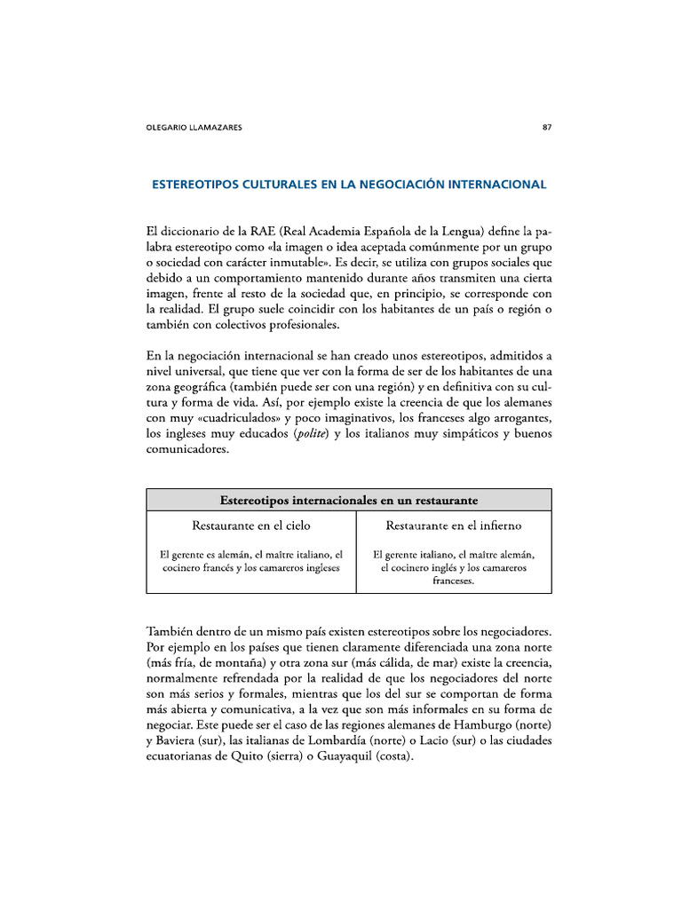 Estereotipos Culturales | PDF