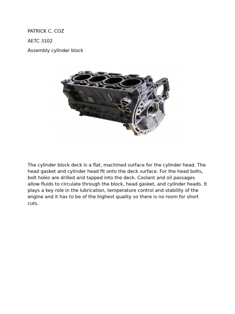 Assembly Cylinder Block | PDF