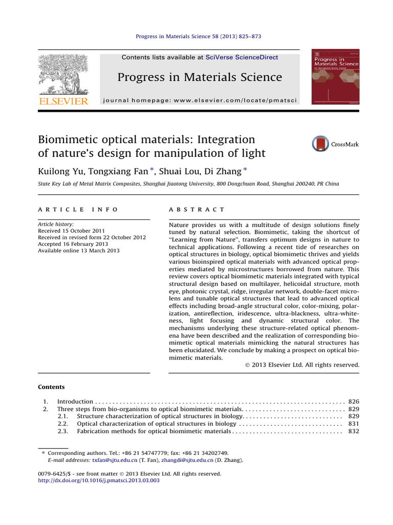 Biomimetic optical materials Integration | PDF | Optics | Microscope