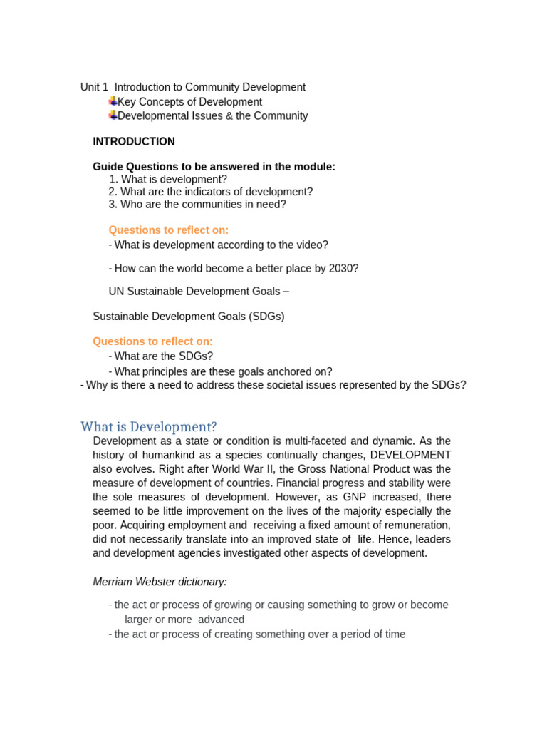Introduction To SDG Community Development | PDF | Violence | Community