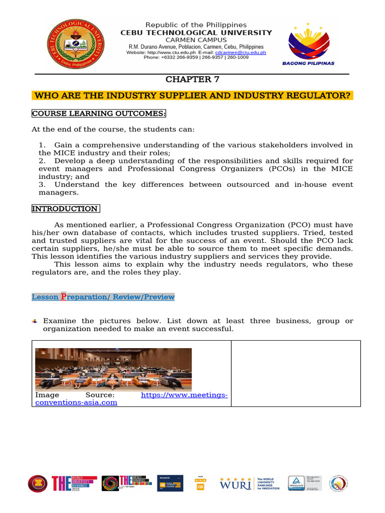 Chapter 7 Who Are The Industry Supplier and Industry Regulator | PDF ...