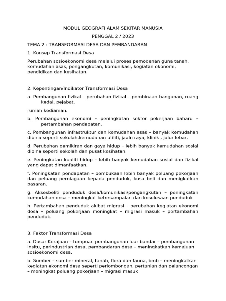 Bab 6 - Transformasi Desa | PDF