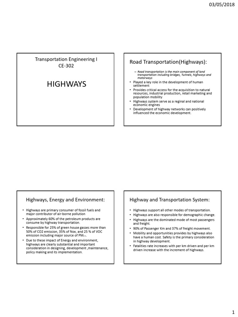 Transportation Engineering I (Lec - 2) | PDF | Transport | Road