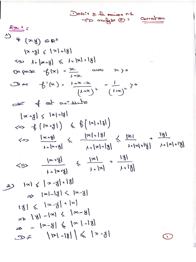 Devoir à La Maison 1 Pdf