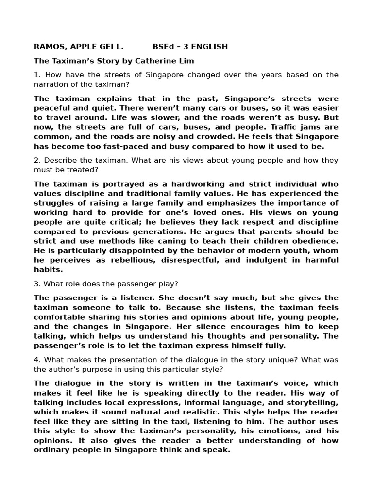 The Taximan's Story - Ramos, Apple Gei | PDF | Social Psychology | Psychology