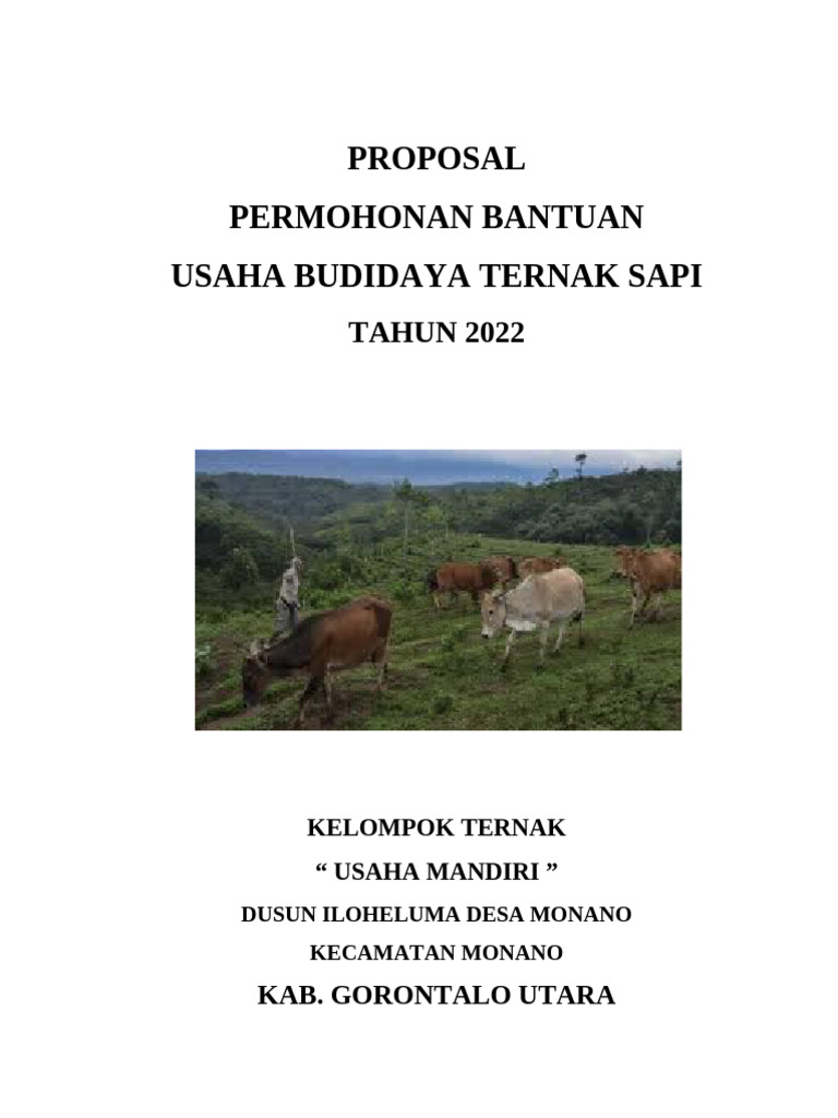 Proposal Bantuan Ternak Sapi | PDF