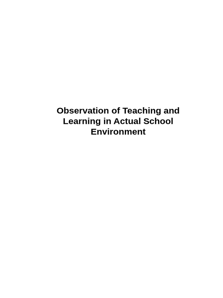 2024 Field Study 1 and 2 Body | PDF | Classroom Management | Learning