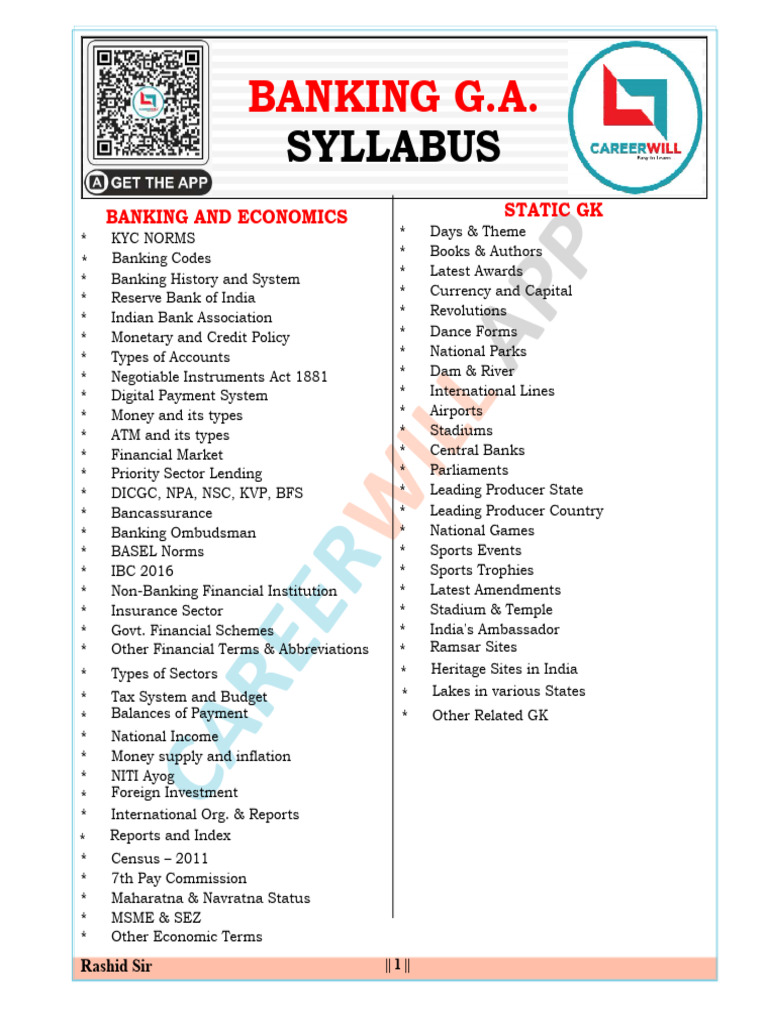 Banking General Awareness | PDF | Banks | Money