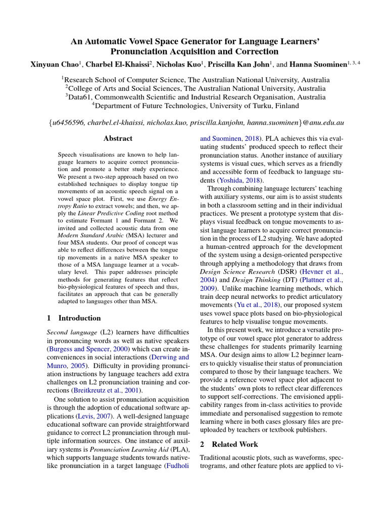 2020.alta-1.6 | PDF | Vowel | Second Language