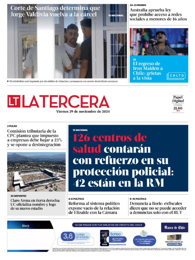 La Tercera 29-11-24 | PDF