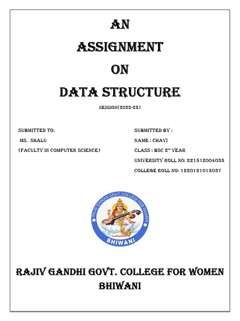 BSc 2nd Year Data Structure Assignment | PDF