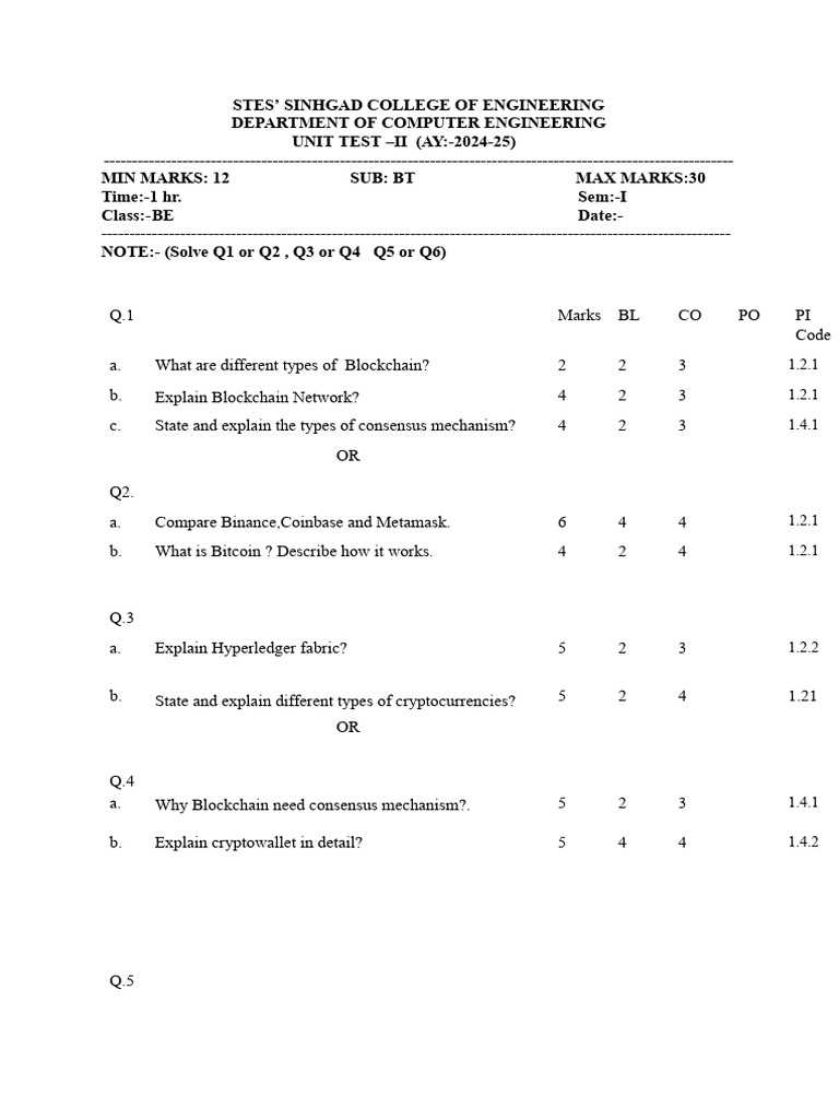 BT UT 2 PAPER | PDF | Internet Of Things | Financial Technology
