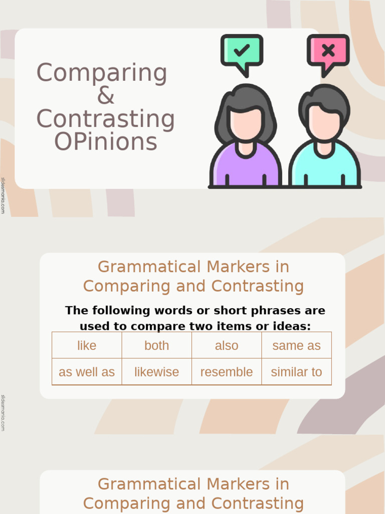 Comparing and Contrasting Opinions 1 | PDF