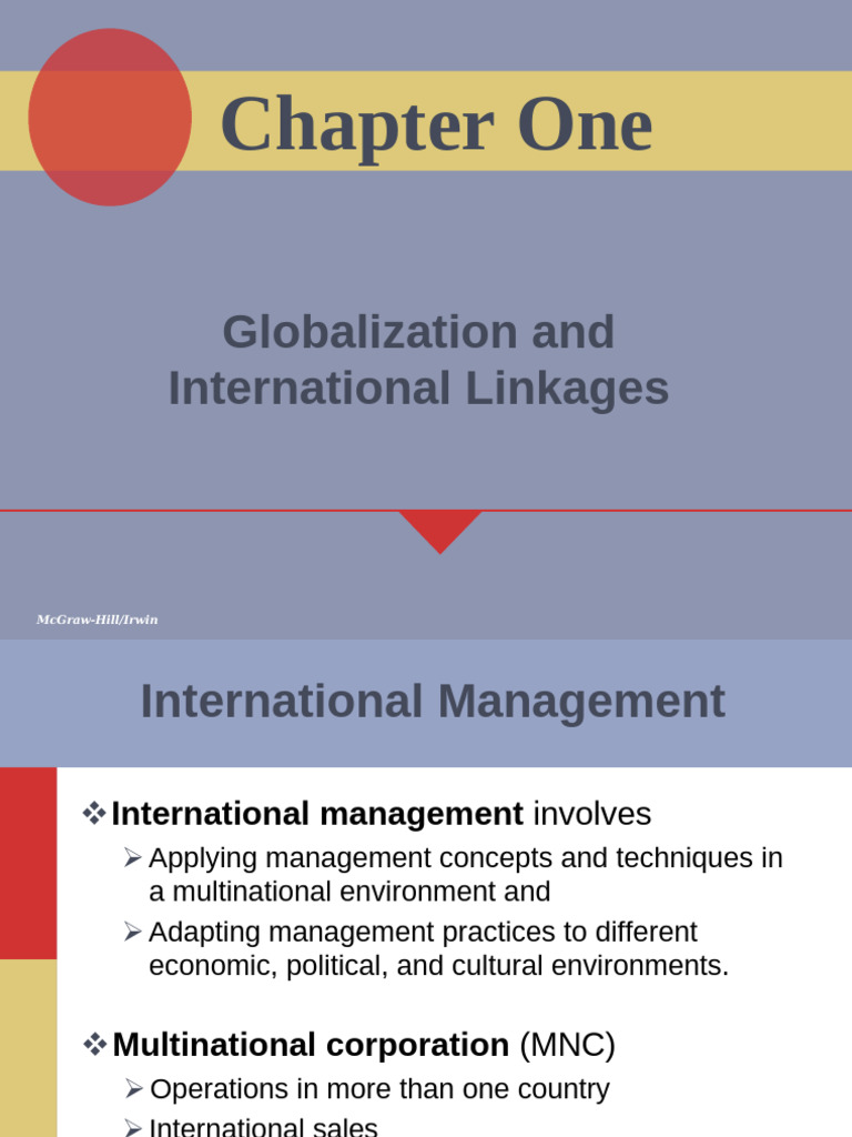 Chapter One: Globalization and International Linkages | PDF