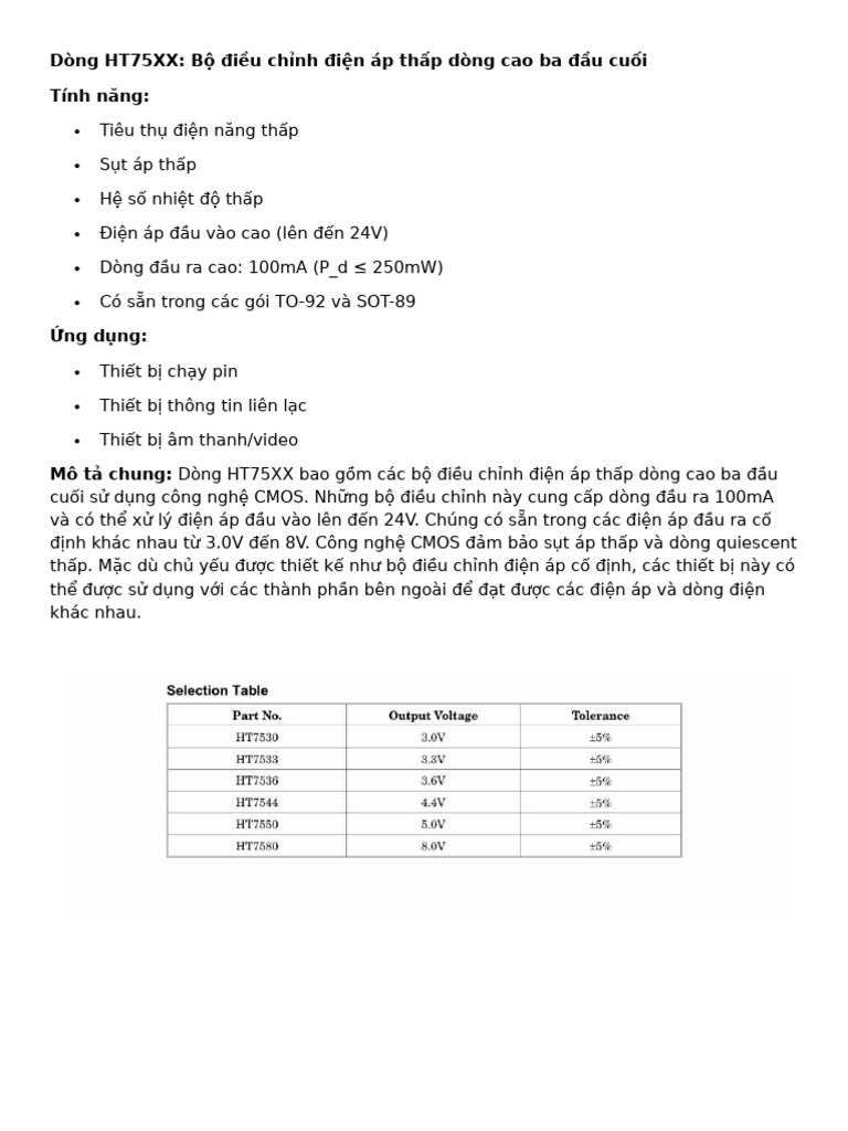 Datasheet C A HT7550 HT75XX | PDF