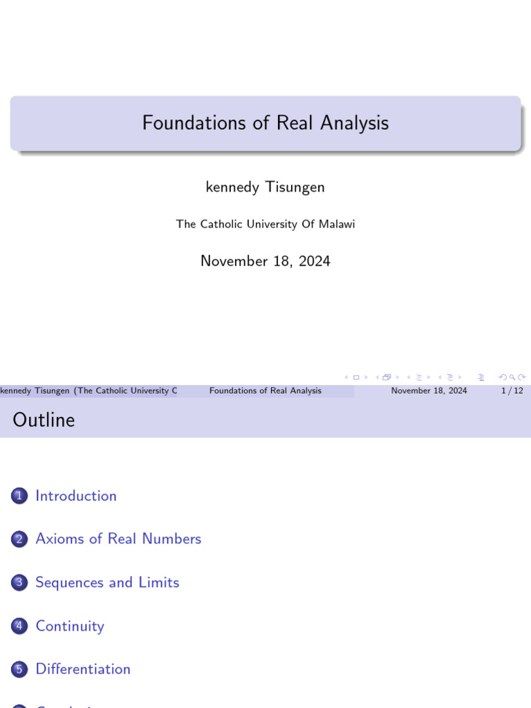 Foundation of Real Analysis | PDF | Real Analysis | Real Number